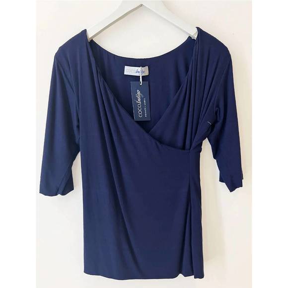COCO INDIGO | Tops | New Coco Indigo Womens Gracie Cross Over Top In Navy | Poshmark